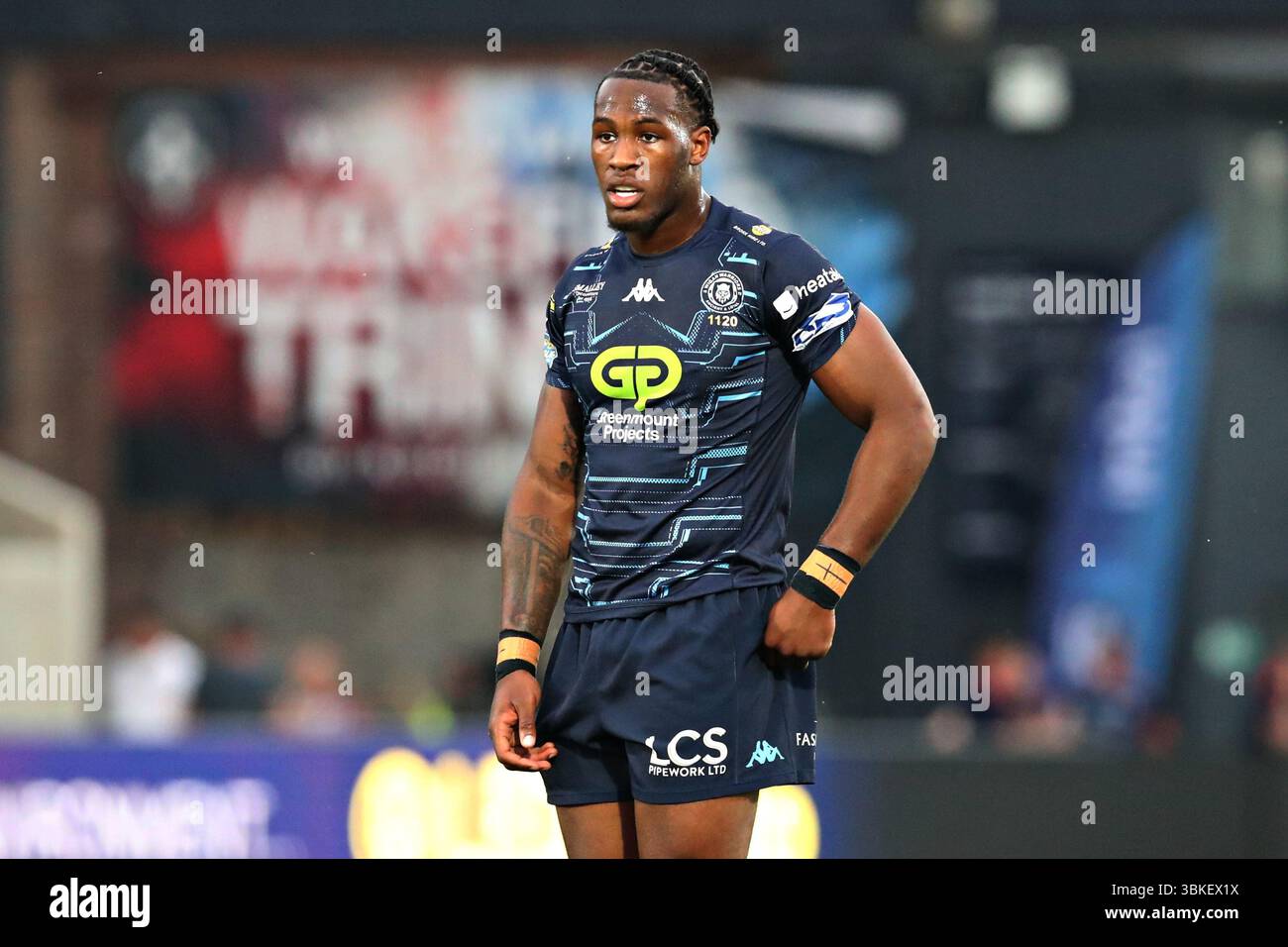 Junior Nsemba of Wigan Warriors during the Betfred Super League round ...