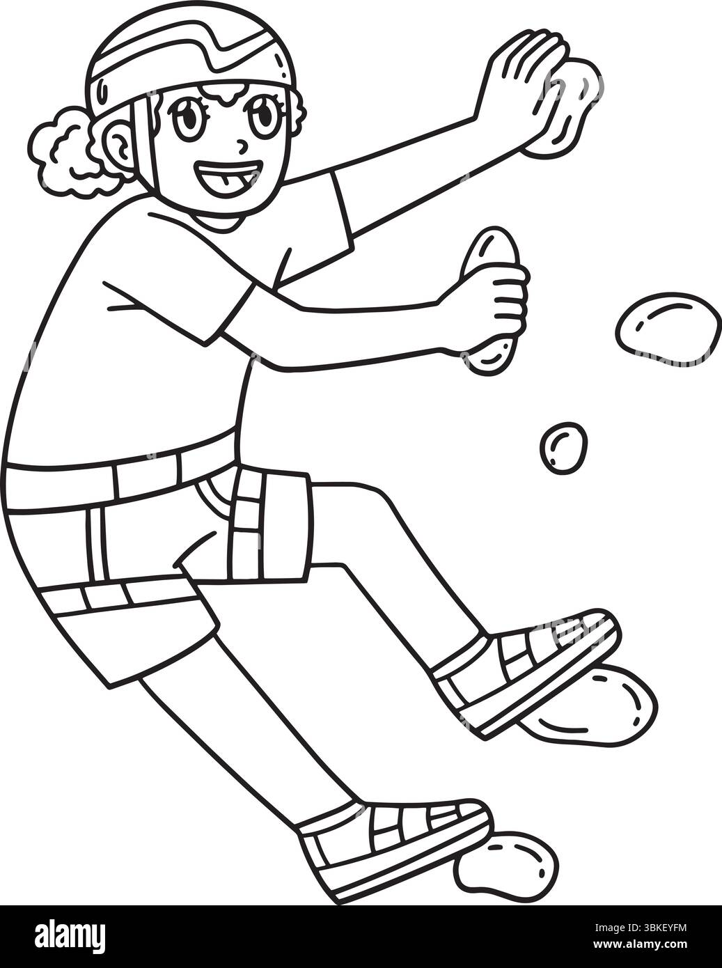 Bouldering Girl Climbing Indoor Isolated Coloring Stock Vector Image ...