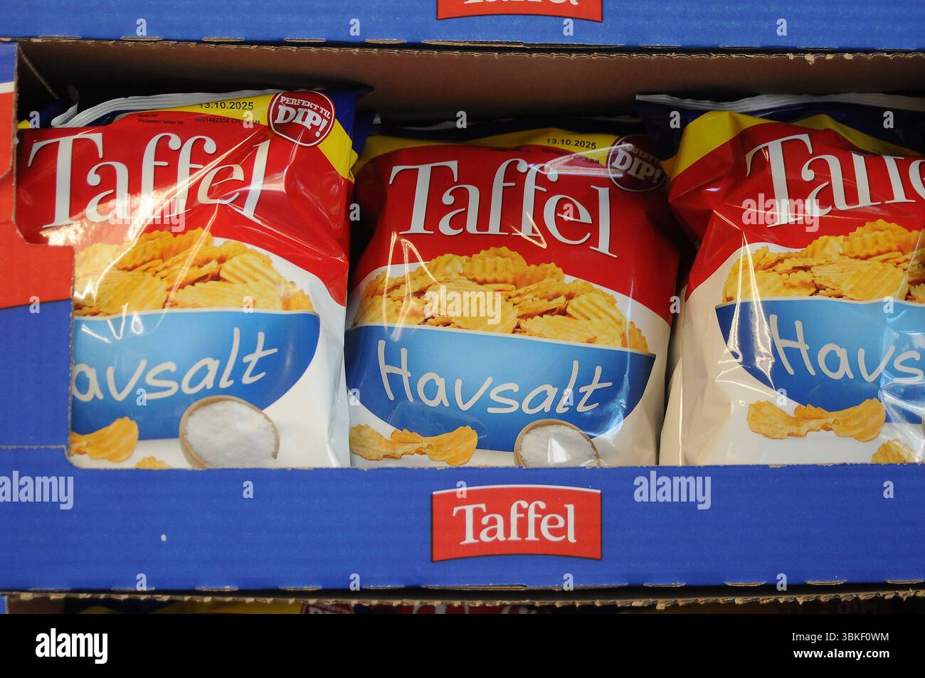 Copenhagen/ DenmarK/20 JUNE 2025/taffel chips bags for sale at grocery ...
