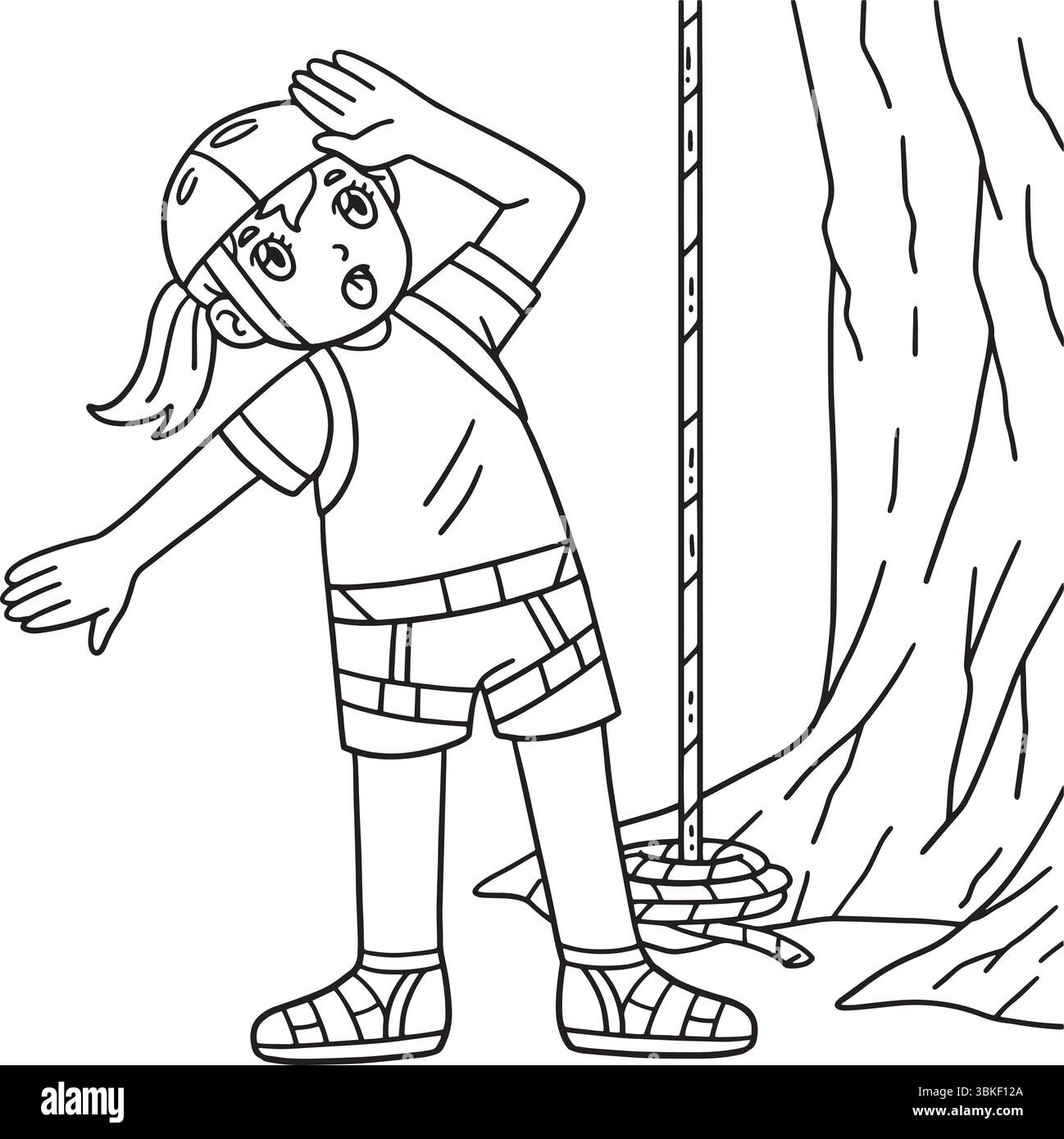 Bouldering Girl at the Foot of the Rock Isolated Stock Vector Image ...