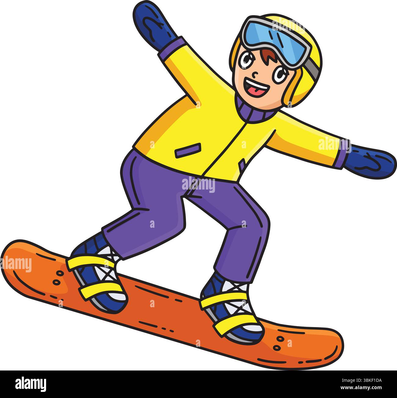 Snowboarding Boy making a Leap Cartoon Clipart Stock Vector Image & Art ...