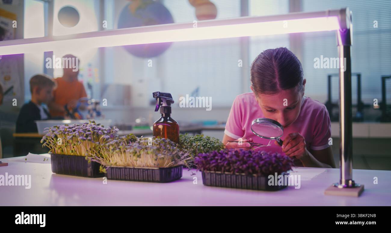 Smart children conducting experiment hi-res stock photography and ...