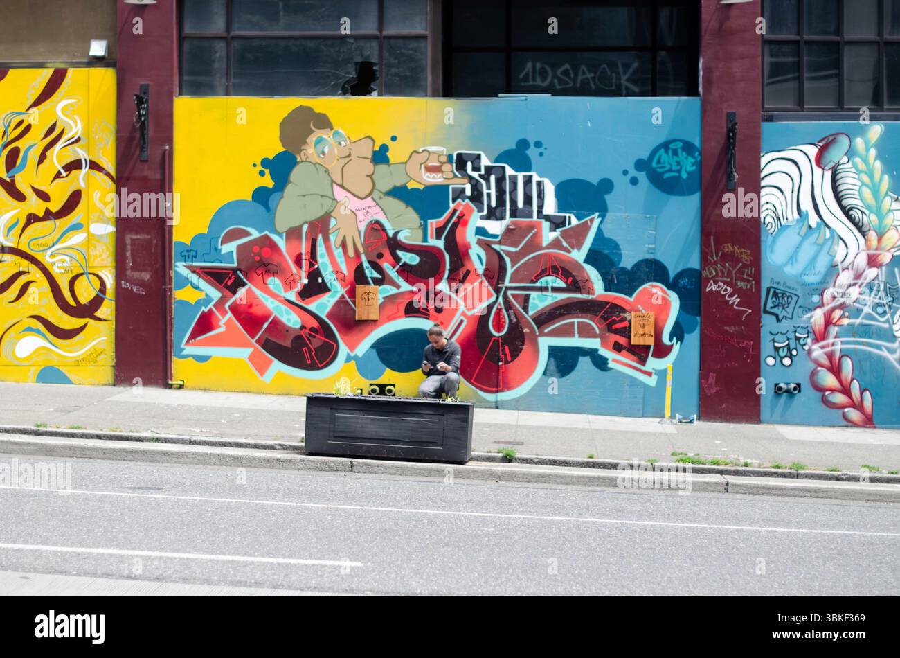 Beautiful Seattle graffiti tag Stock Photo - Alamy