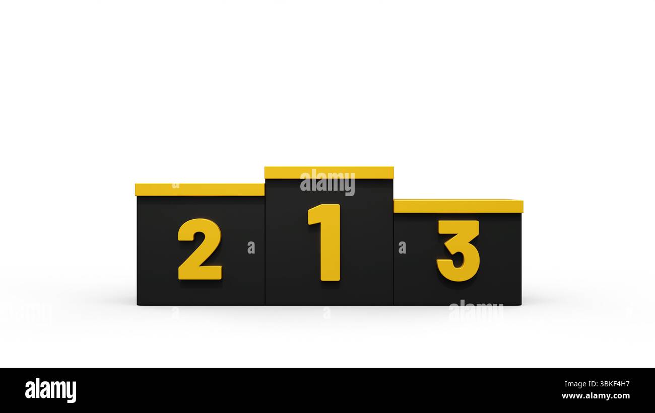 Award pedestal for first, second, third place. Winner podium isolated ...