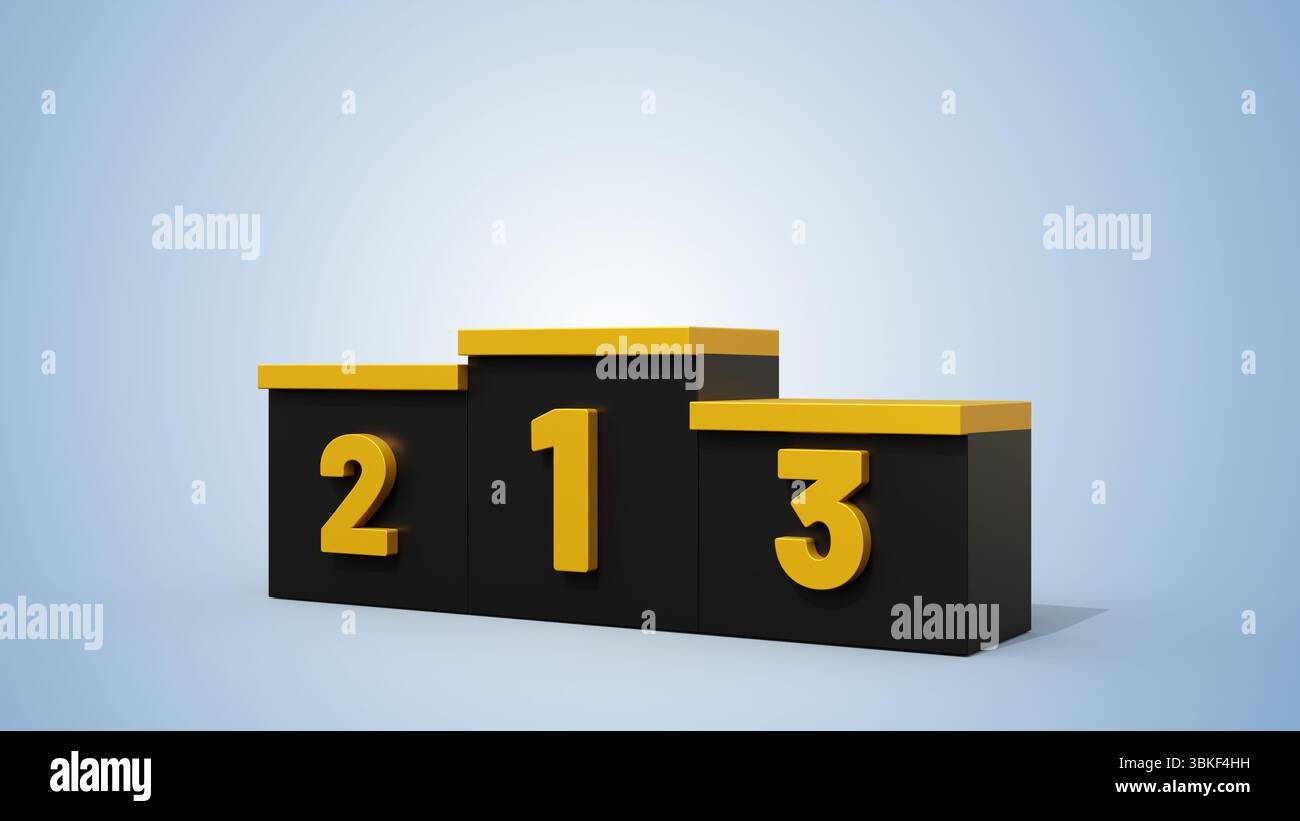 Award pedestal for first, second, third place. Empty winner podium on ...