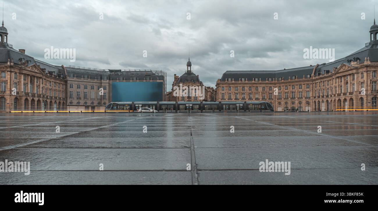 The stock exchange square in bordeaux, france, showcases its elegant ...