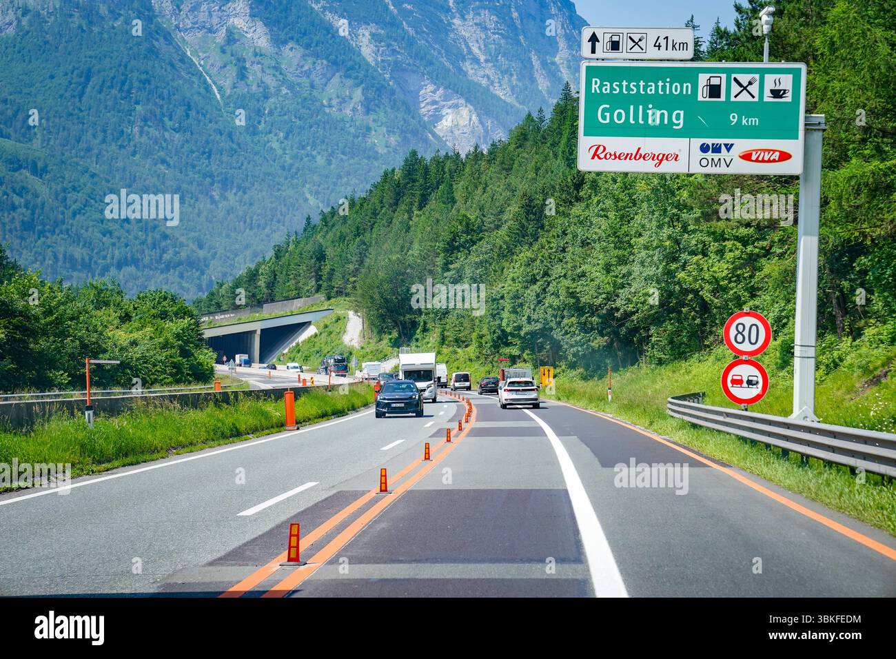 Bezirk Hallein, Österreich, Europa, Autobahn A10, Tauernautobahn ...