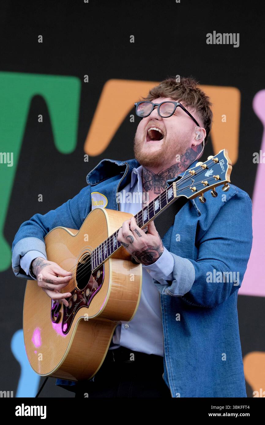 Newport, UK. 20th June, 2025. Thom Rylance, lead singer, songwriter and ...