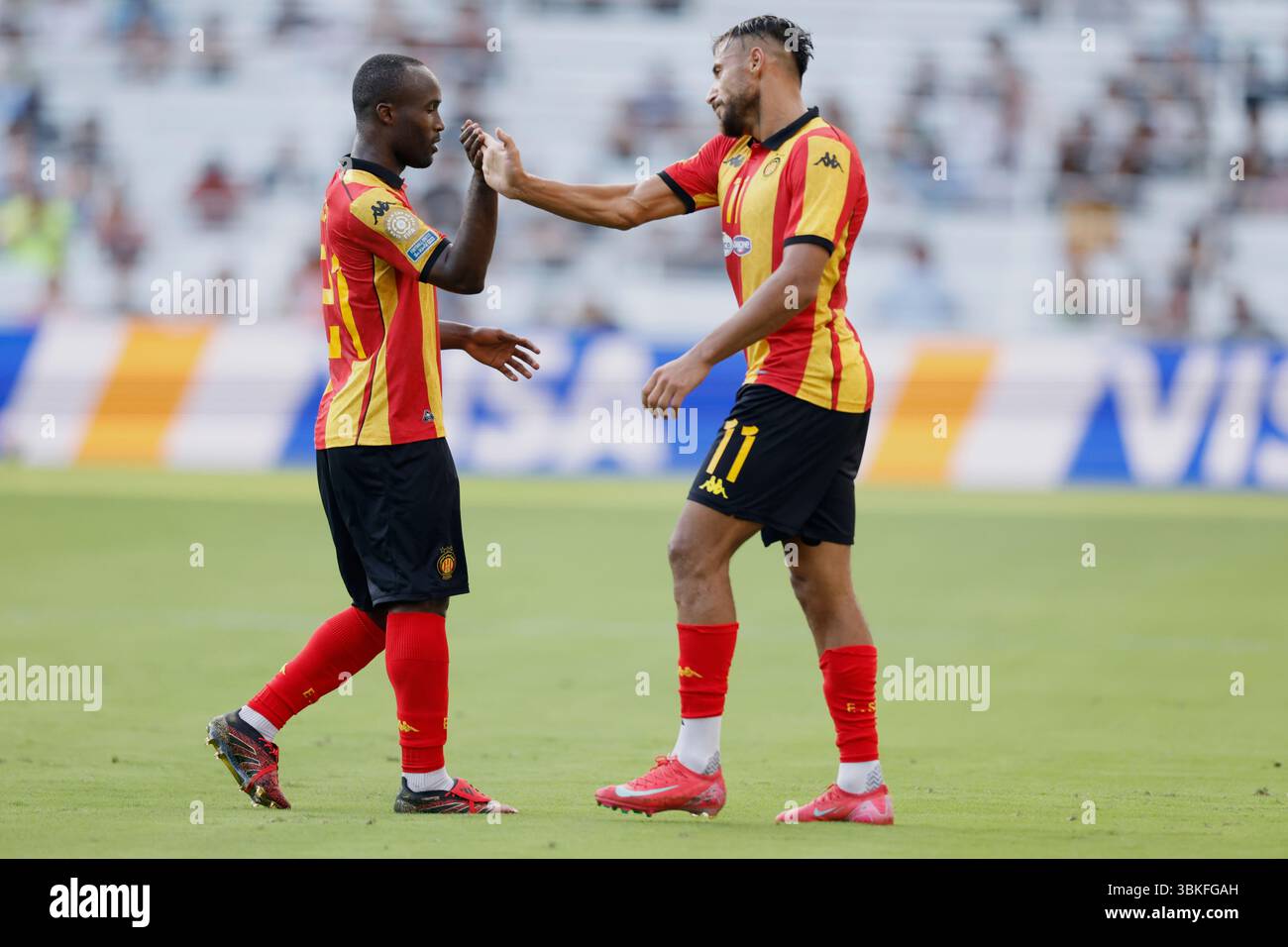Esperance de Tunis' Youcef Belaïli celebrates after scoring with ...
