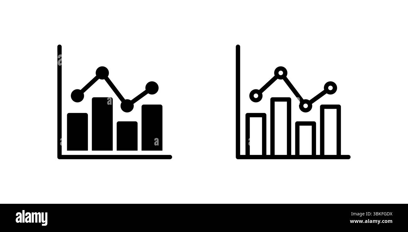 A set of icons depicting data analysis, business growth, and ...