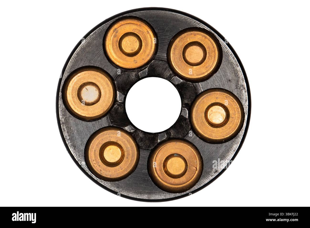 revolver cylinder with cartridges for reload revolver in isolated on ...