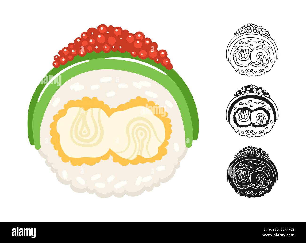 Salmon sashimi caviar avocado Stock Vector Images - Alamy
