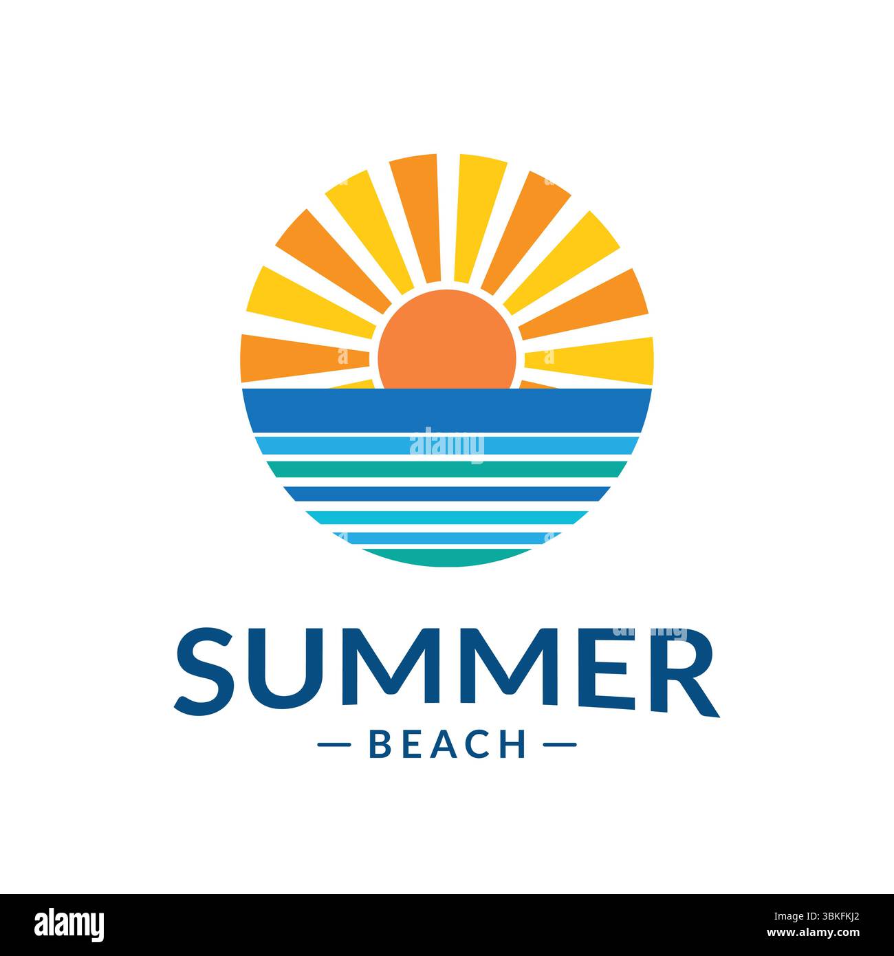 Sunset beach ocean summer Stock Vector Images - Alamy