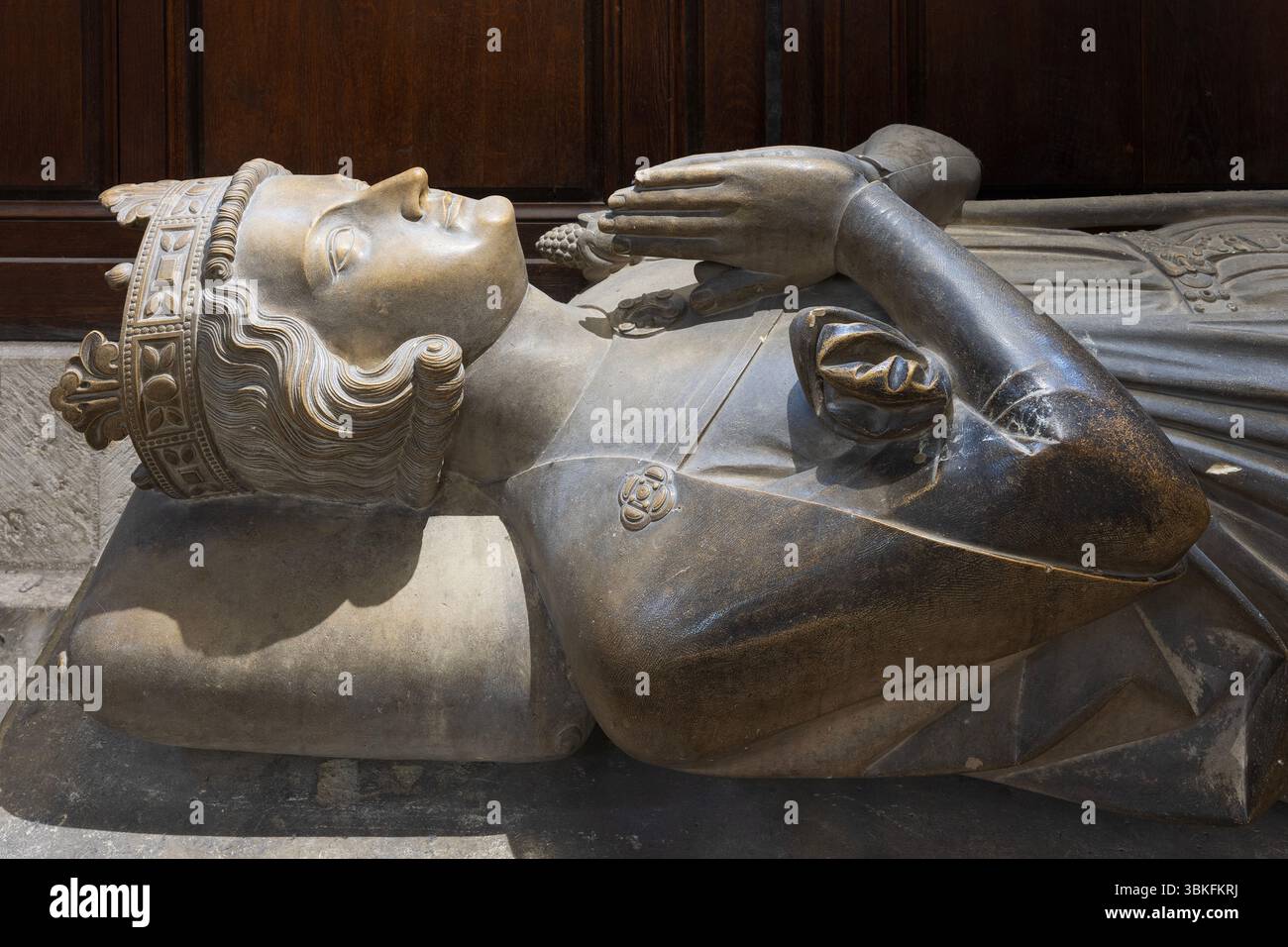 Close-up of the stone sarcophagus of the Viking Rollo (c. 835/870-933 ...