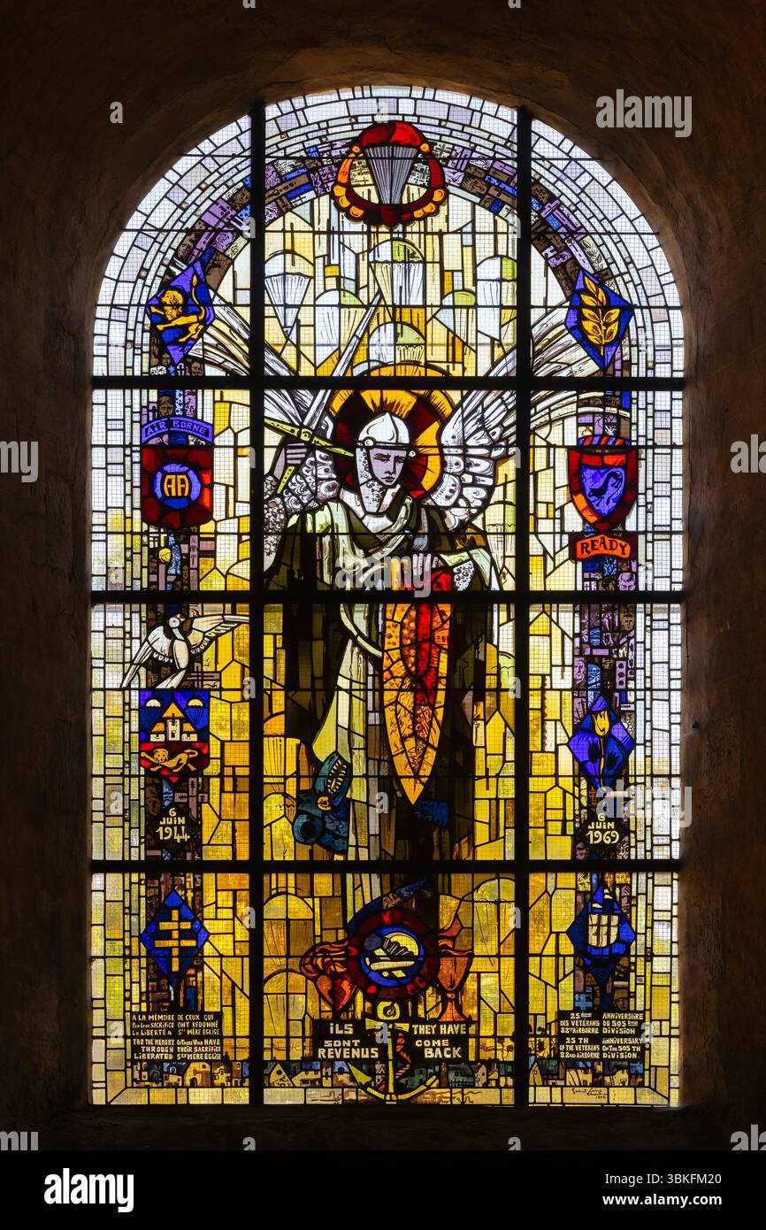 A stained glass window honoring the paratroopers of the U.S. 82nd ...
