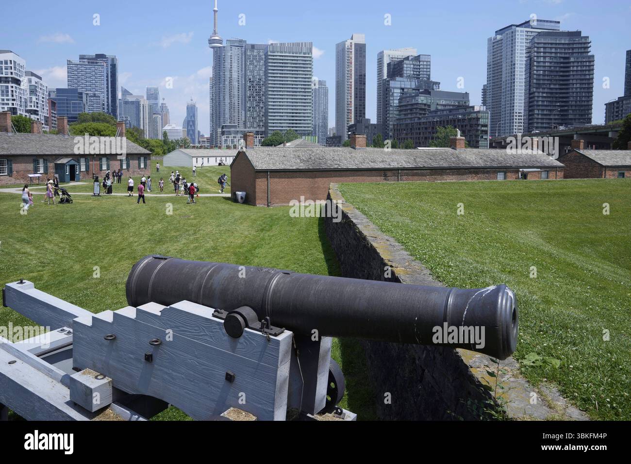 People visit the Indigenous Arts Festival at the Fort York National ...