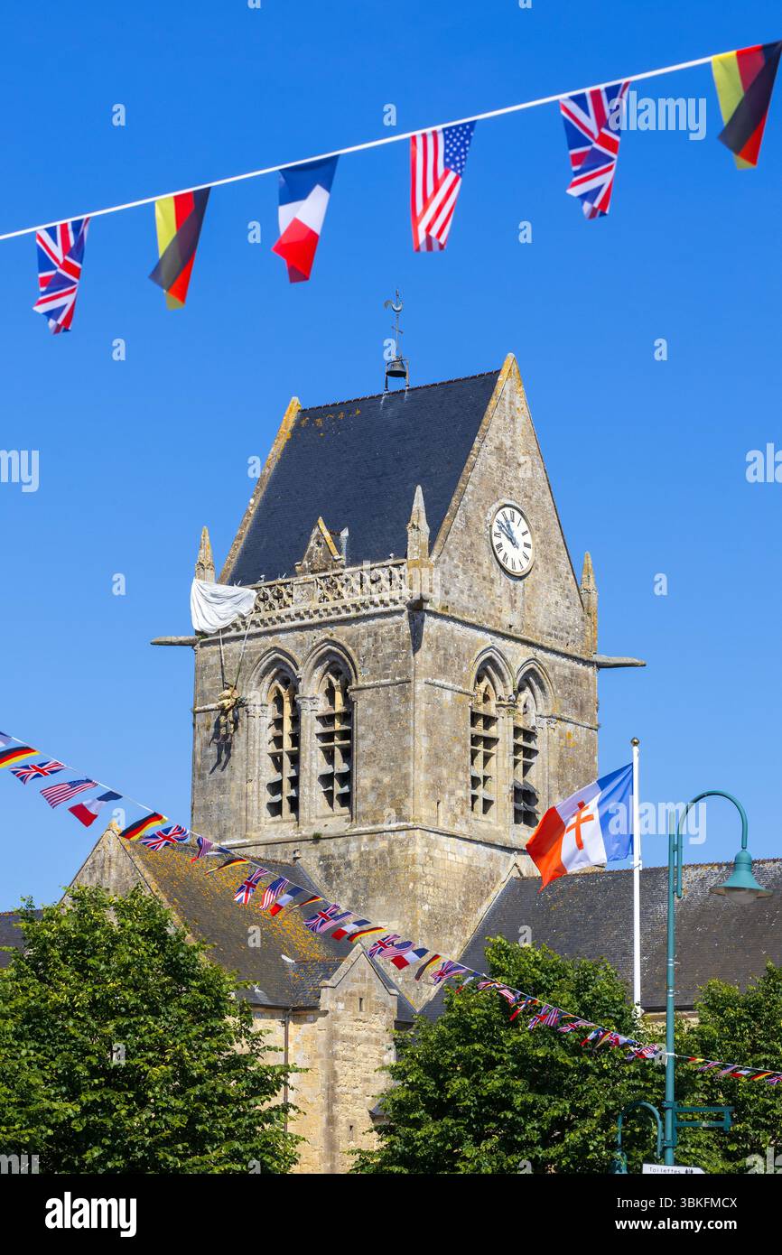 The Second World War D-Day Parachute Memorial in Sainte-Mere-Eglise ...
