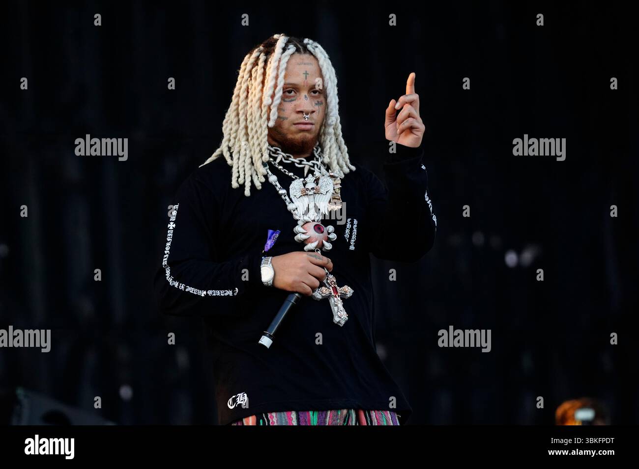 Trippie Redd performs during the Summer Smash Music Festival on Friday ...