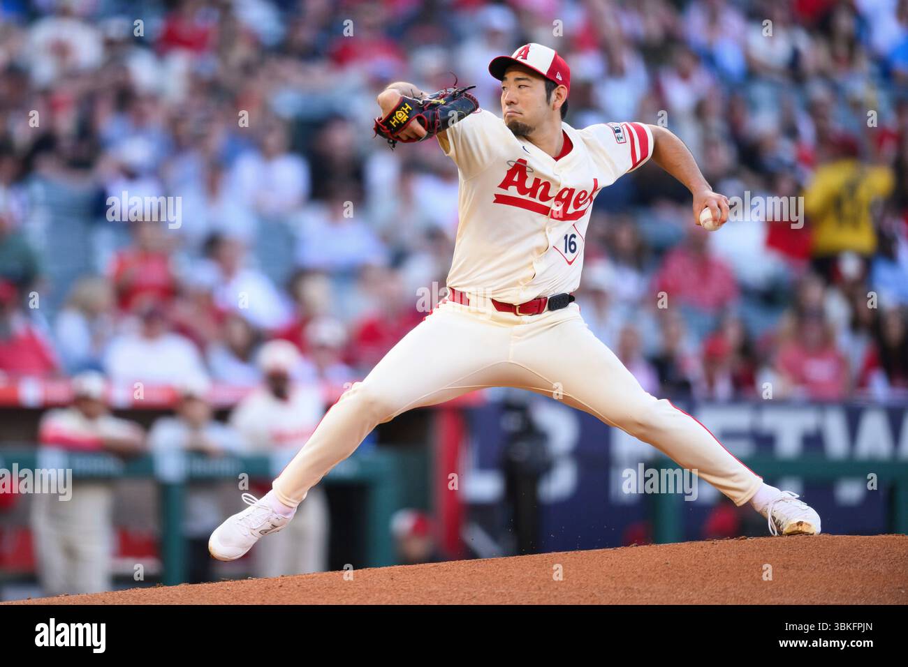 Los Angeles Angels pitcher Yusei Kikuchi delivers during the first ...