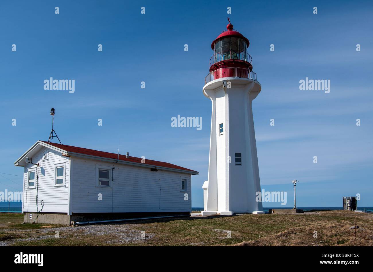 The New Férolle Peninsula Lighthouse is a tapered, hexagonal ...