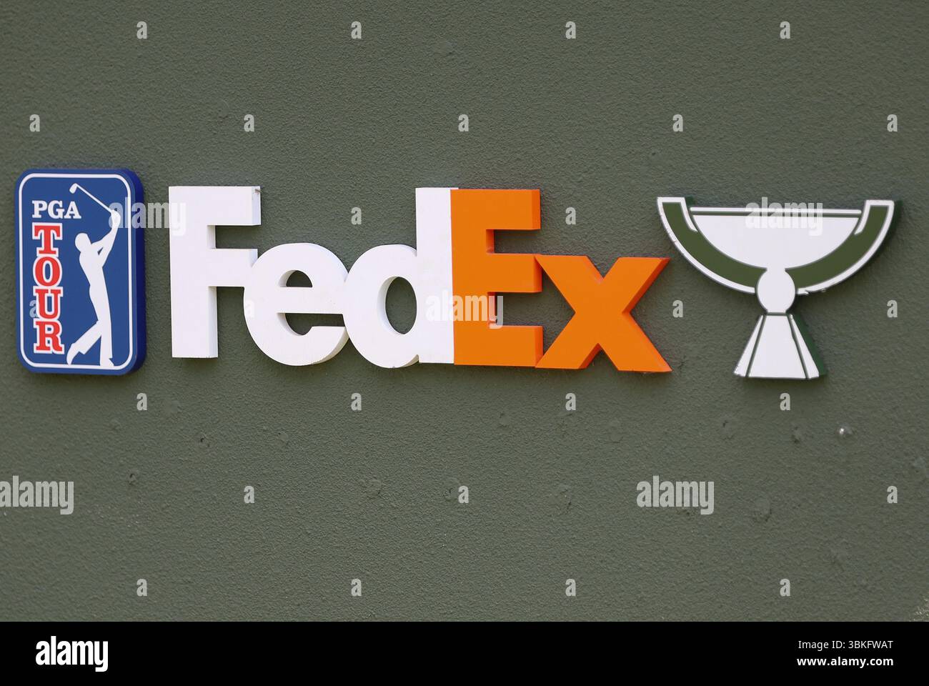 CROMWELL, CT - JUNE 20: General view of FedEx signage during the second ...
