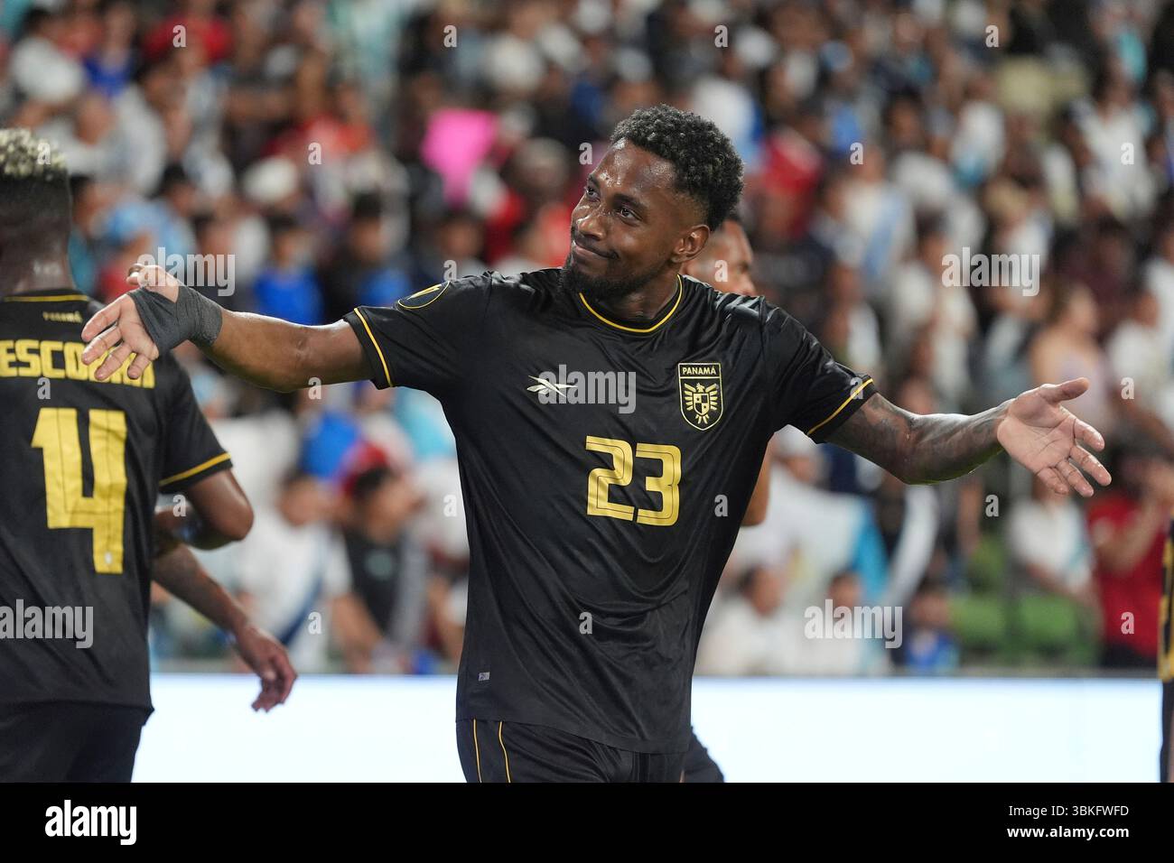 Panama's Michael Murillo (23) celebrates a teammates goal against ...