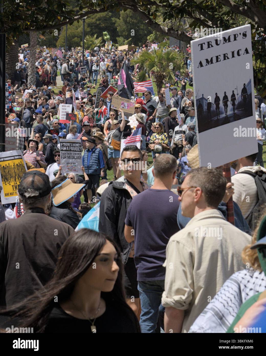 A large crowd of protestors gather at Mission Delores Park during the ...