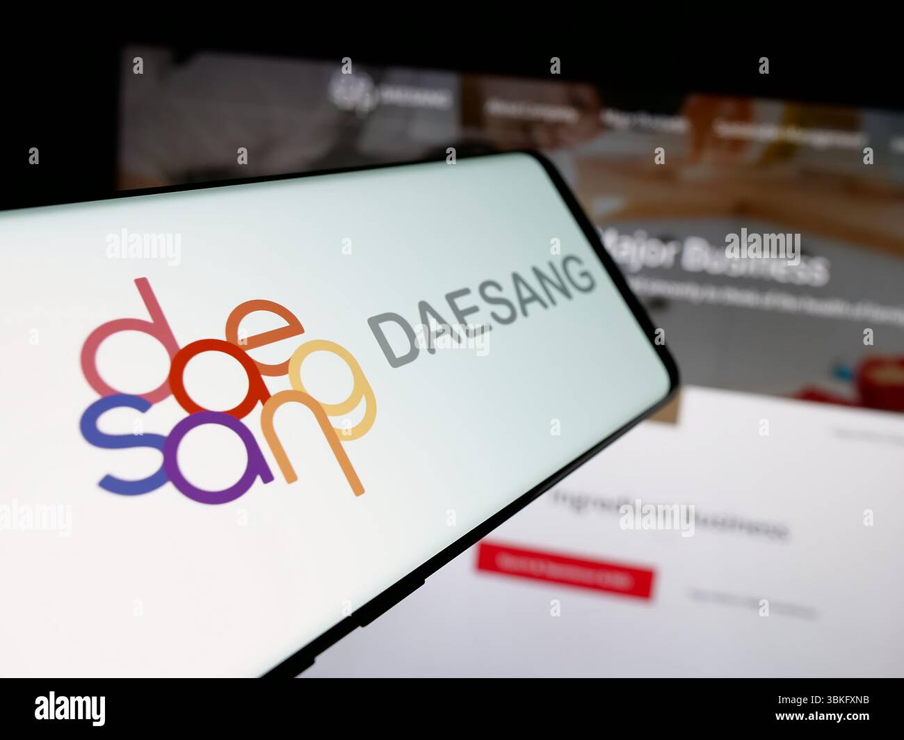 In this photo illustration, a smartphone with the logo of Korean food ...