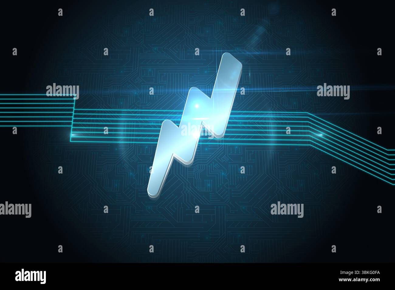 Flash of lightning on futuristic background Stock Photo - Alamy
