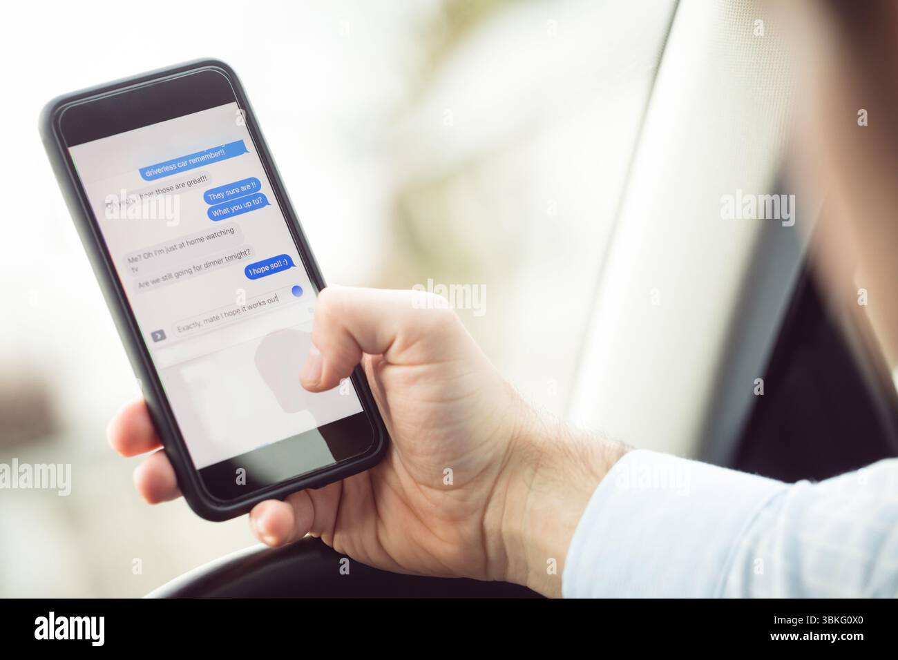 Man using mobile phone, Close-up Stock Photo - Alamy