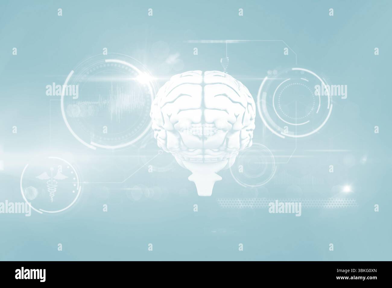 Human brain with illuminated lights Stock Photo - Alamy