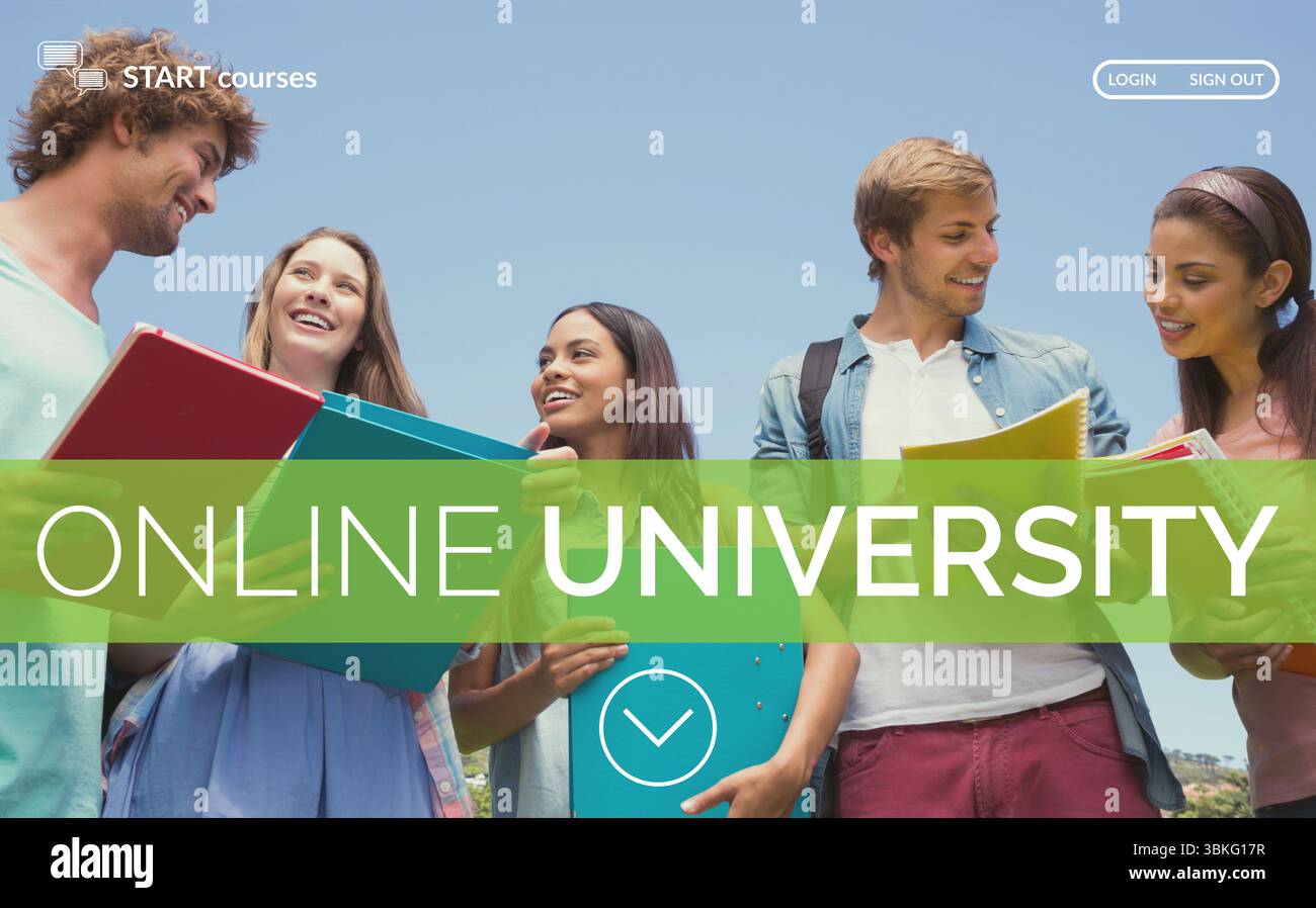 Smiling students at university Stock Photo - Alamy