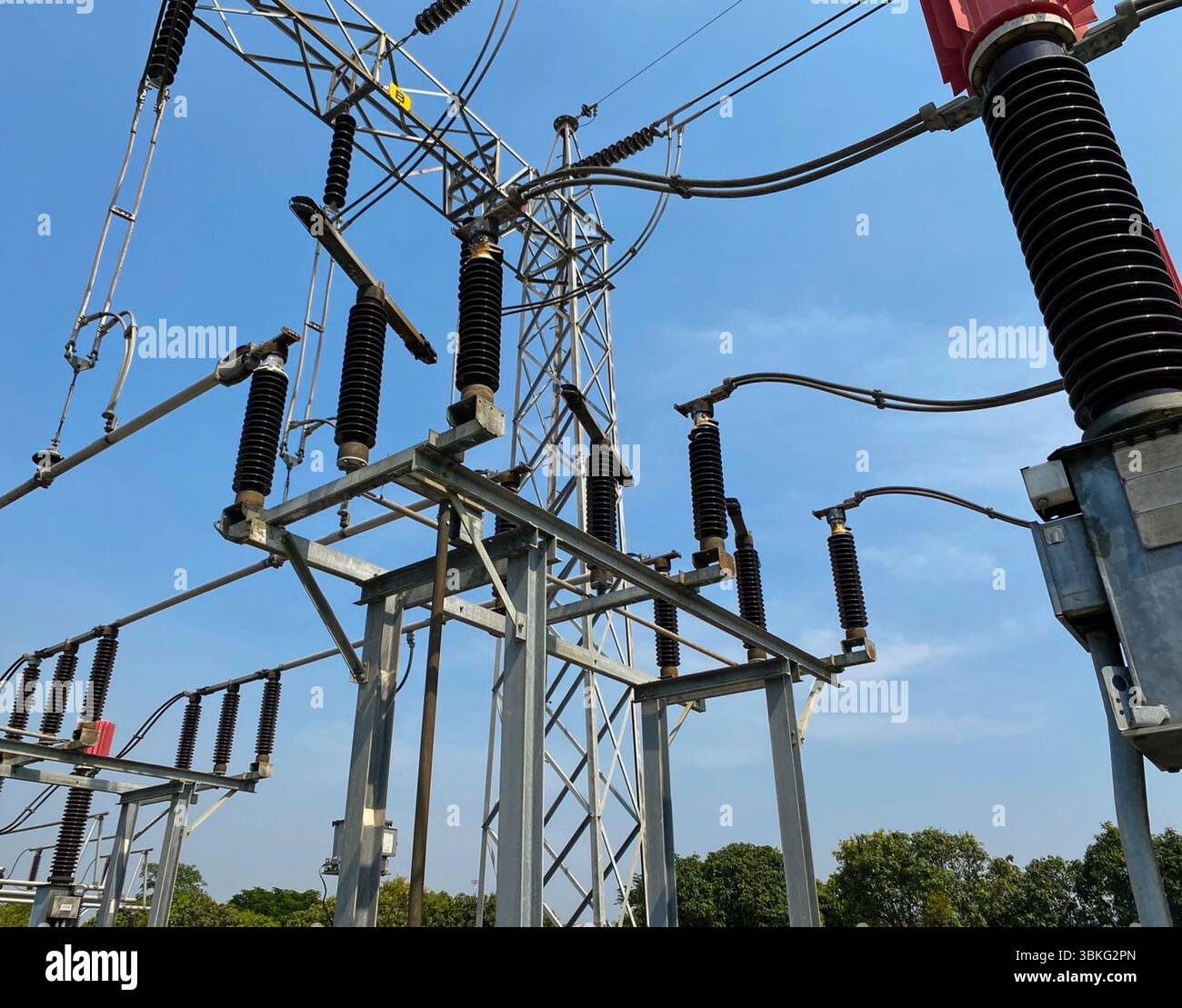 A high voltage equipment is installed in substation switchyard under ...