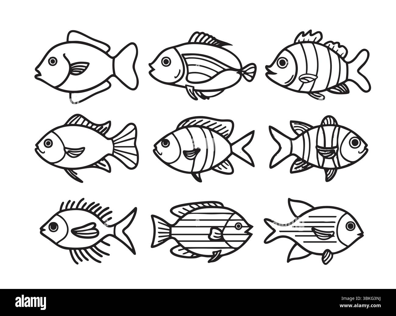 Fish cartoon Black and White Stock Photos & Images - Alamy