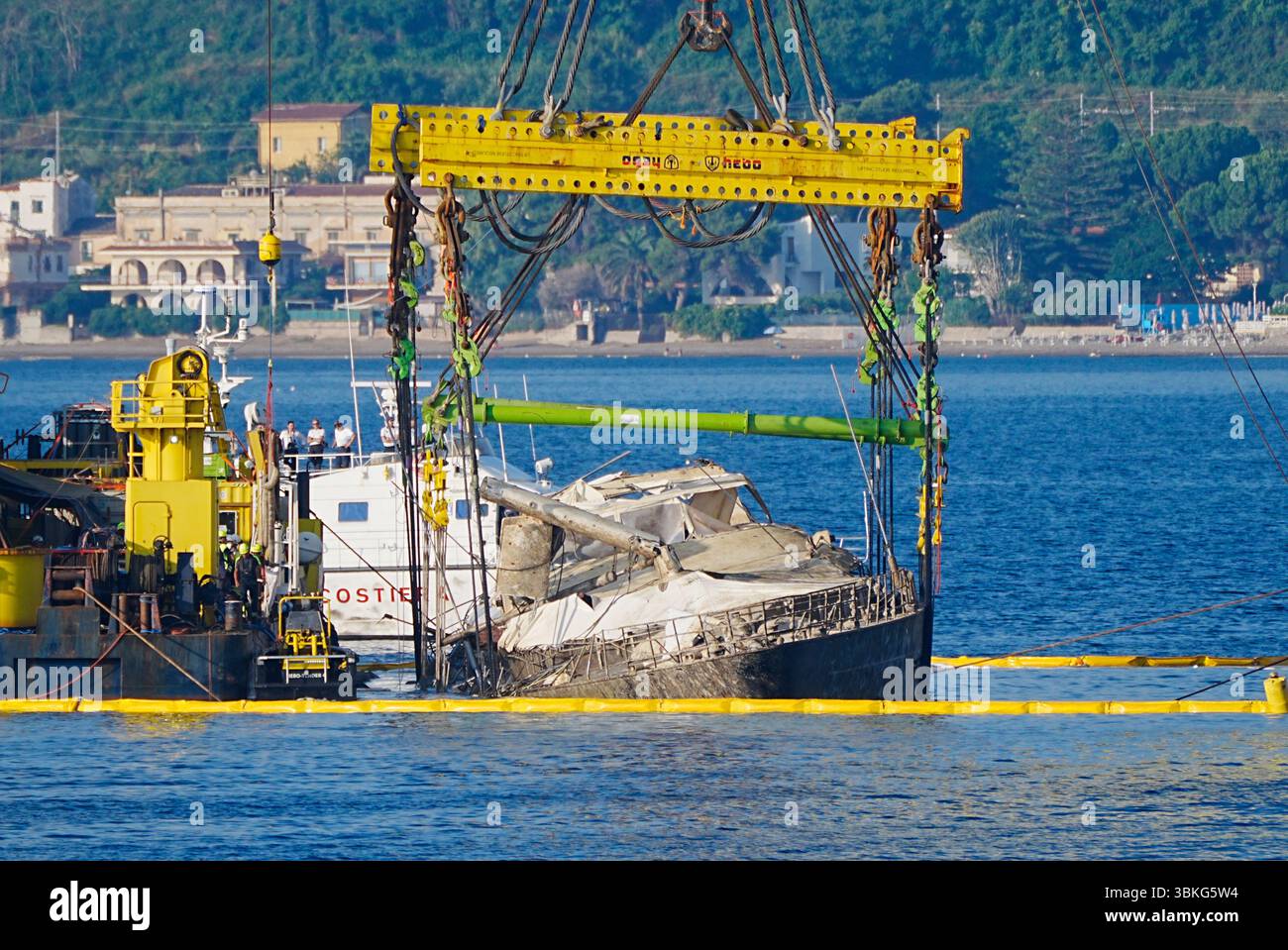 Tech tycoon Mike Lynch's superyacht the Bayesian is lifted to the ...