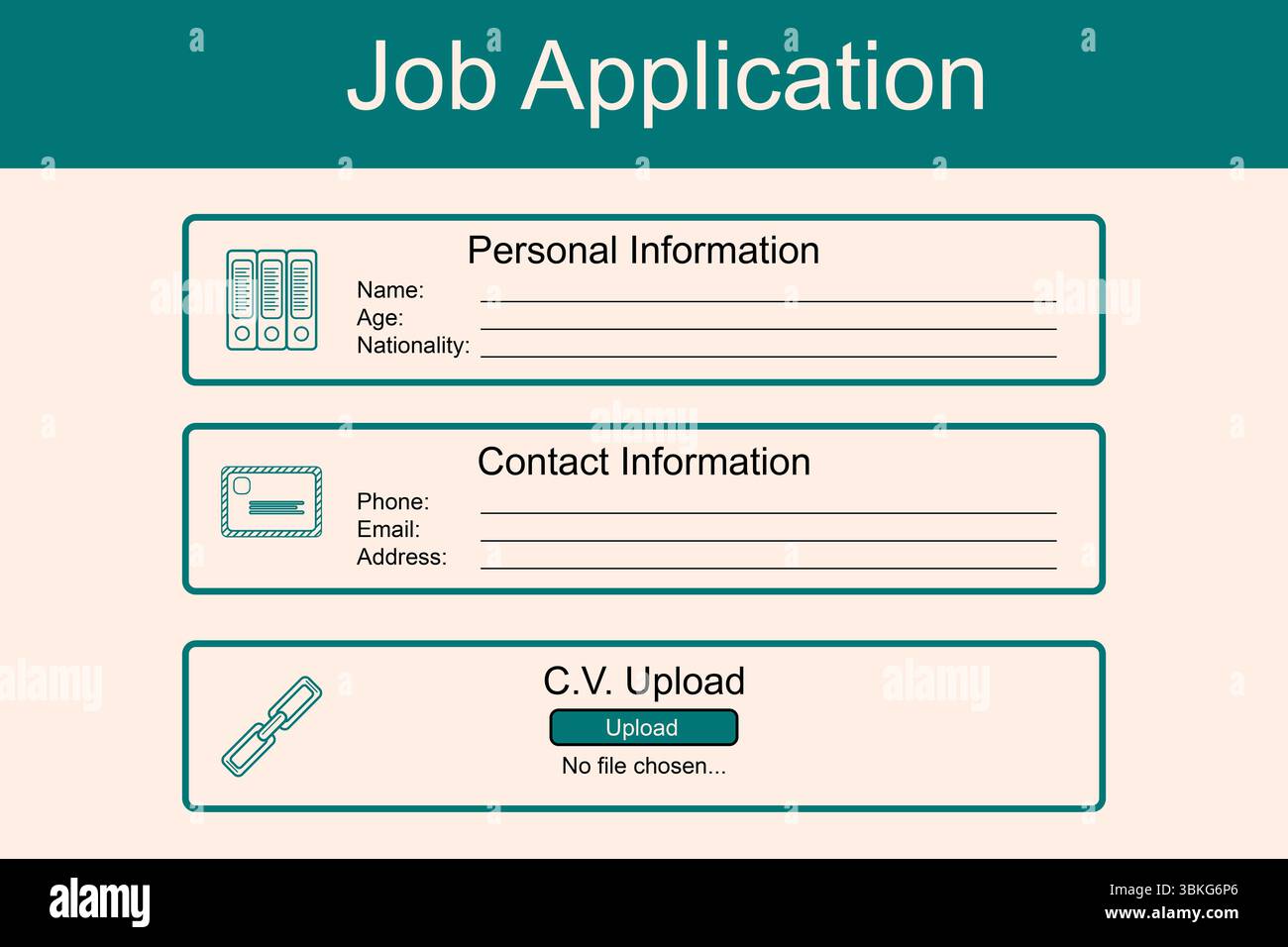 Illustration of Job Application Stock Photo - Alamy