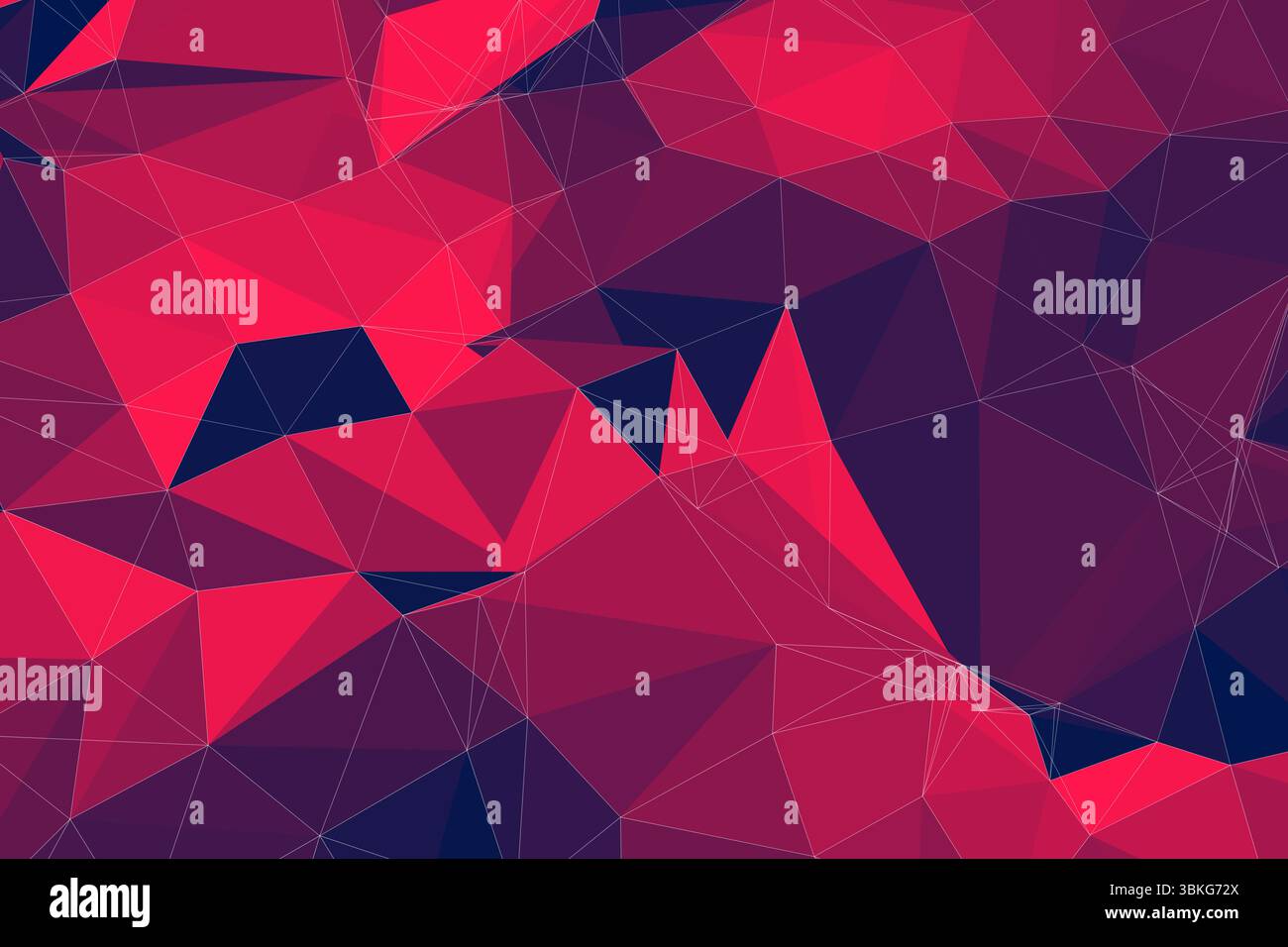 Abstract low-poly geometric pattern is forming mosaic of red pink ...