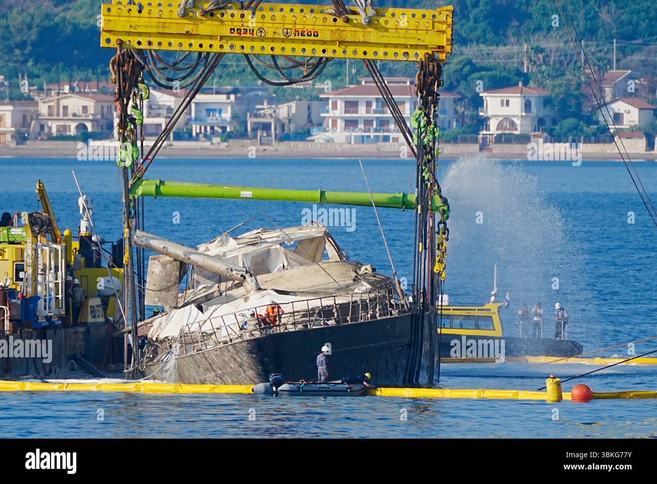 Tech tycoon Mike Lynch's superyacht the Bayesian is lifted to the ...