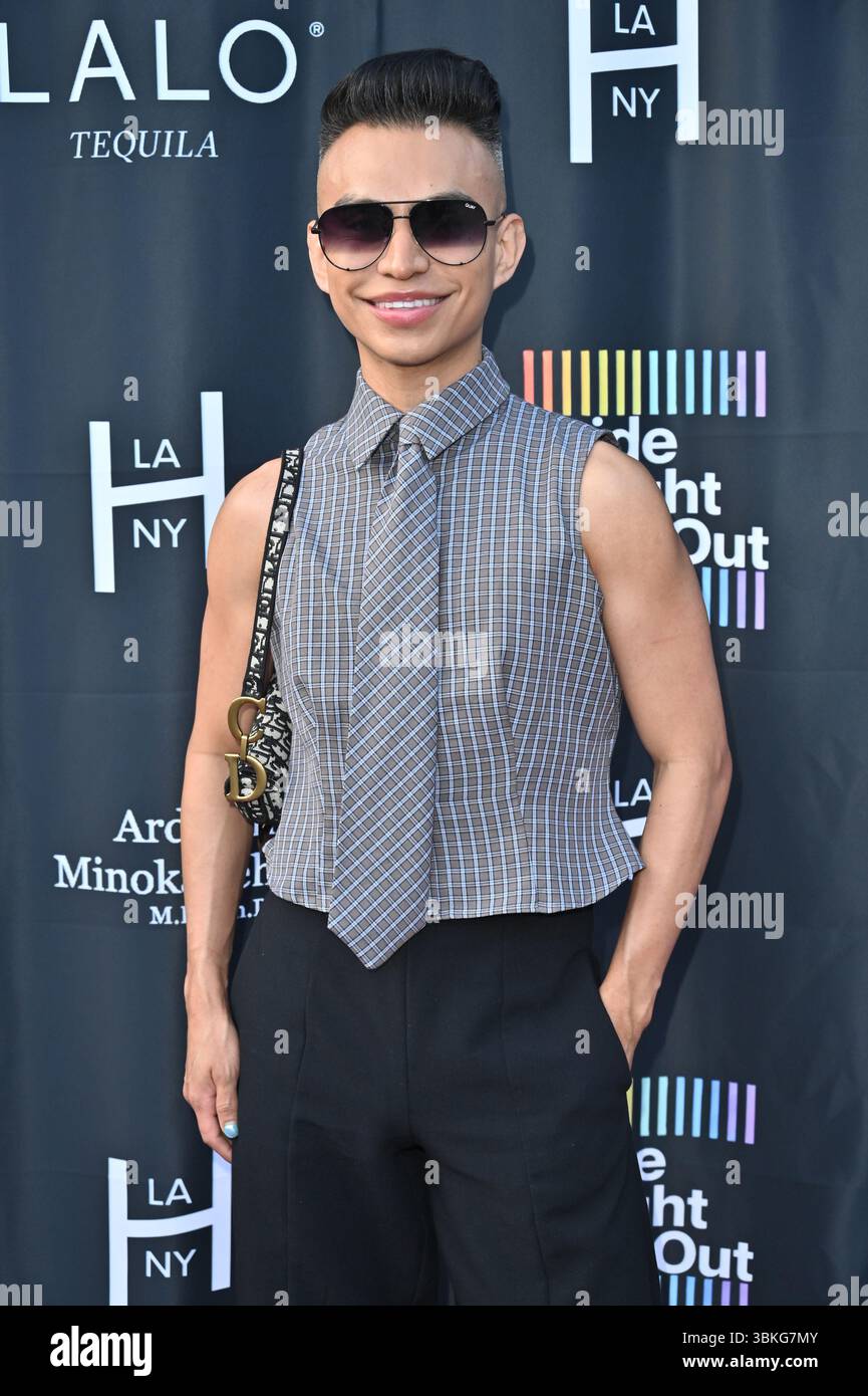 Los Angeles, CA USA - June 20, 2025: Alex Orozco attends Hyperion LAs Pride Night Out 2025 Stock ...