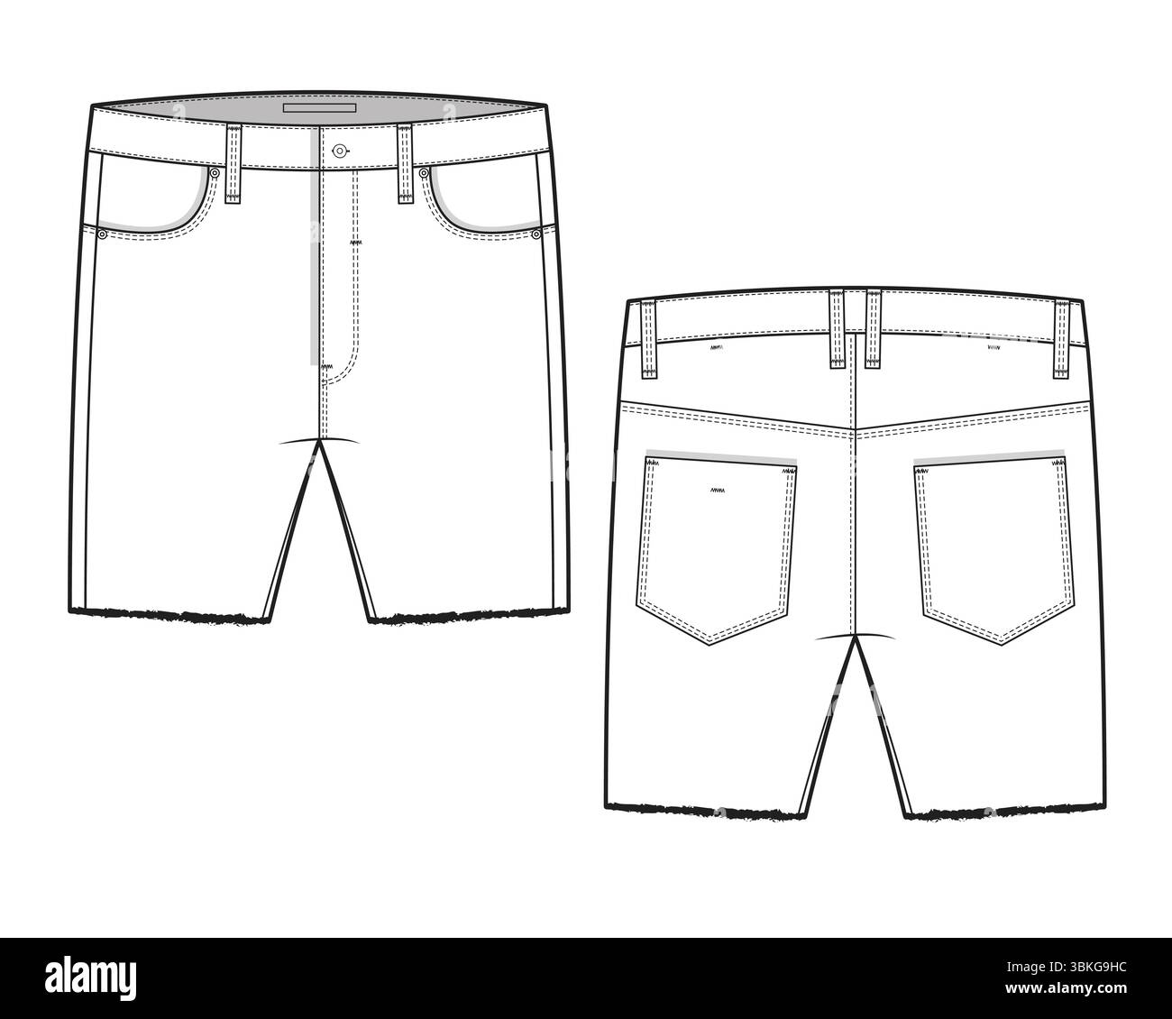 Back of jean shorts Stock Vector Images - Alamy