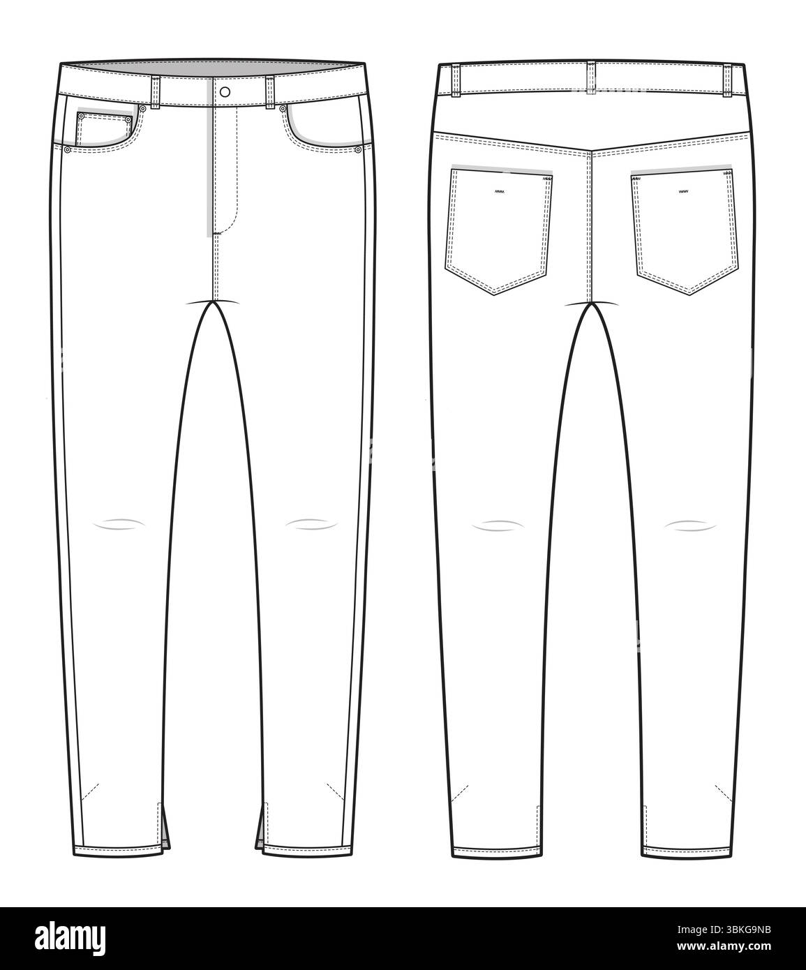 Ladies skinny jeans pants template hi-res stock photography and images ...