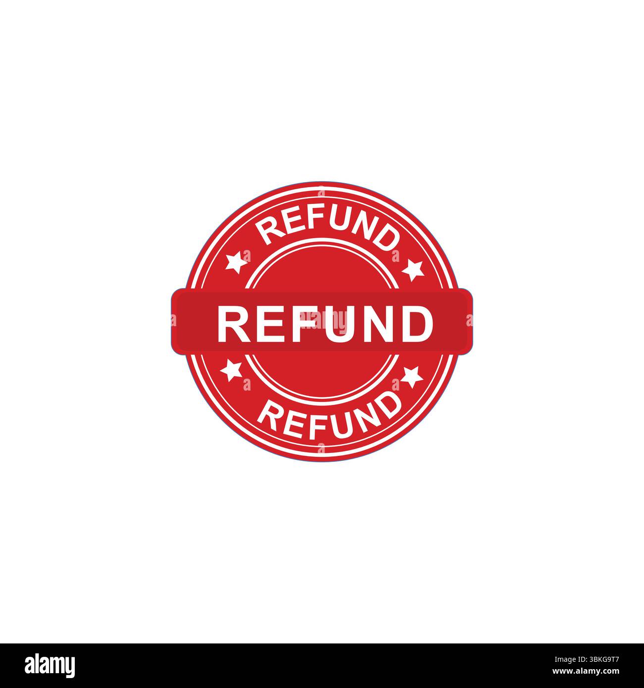 Red Refund Stamp Badge Icon Vector Label for Money Back Guarantee Stock ...