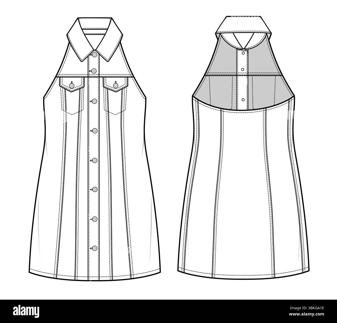 Sleeveless denim jacket outfits hi-res stock photography and images - Alamy