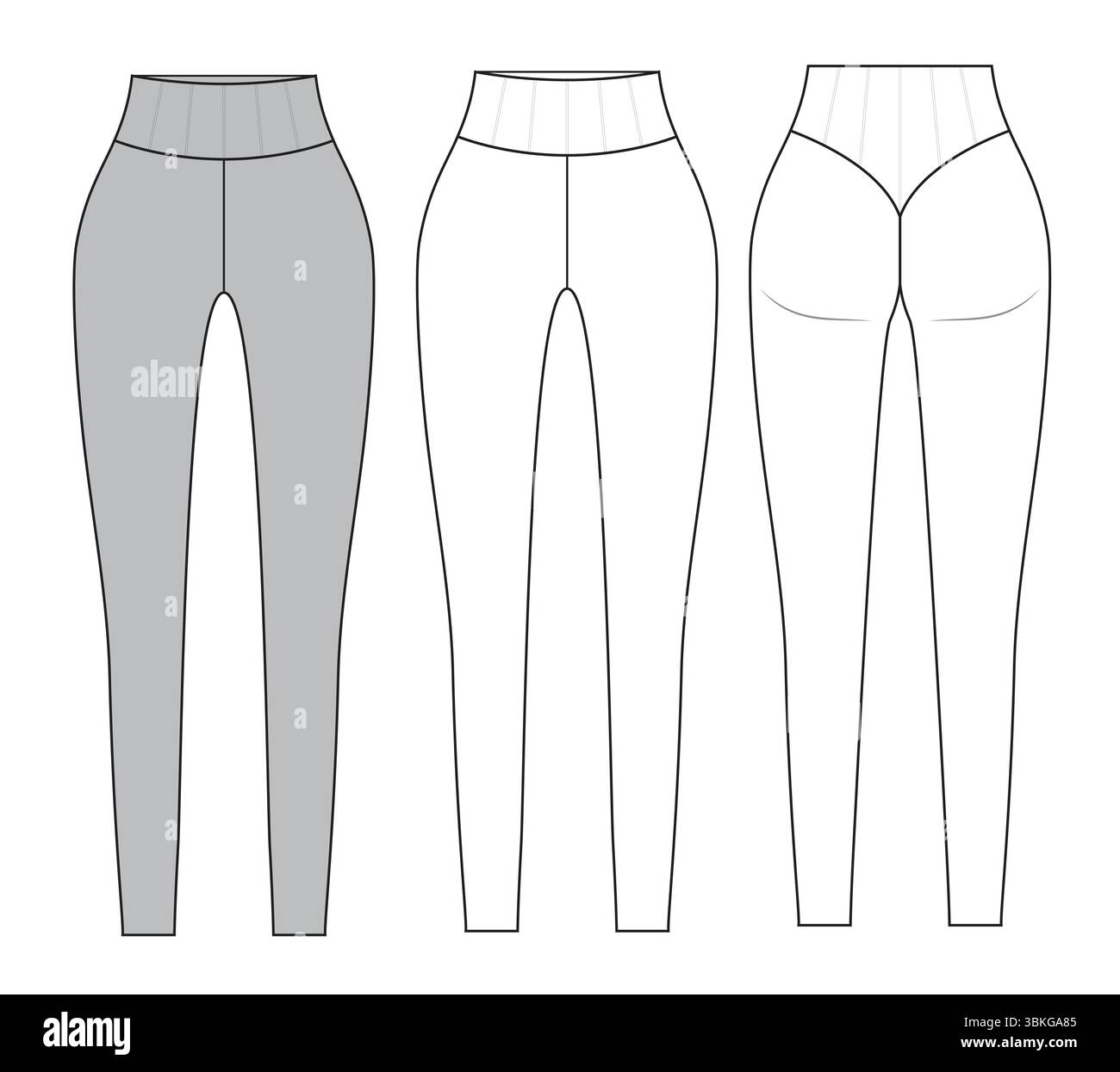 Leggings front and back view Stock Vector Images - Alamy