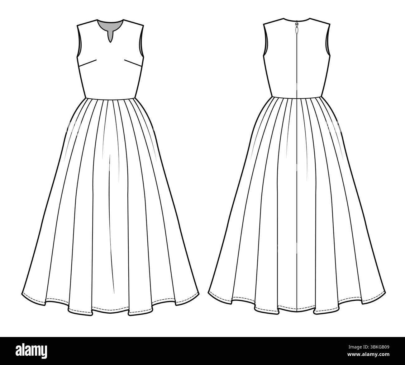 Girls maxi dress drawing hi-res stock photography and images - Alamy