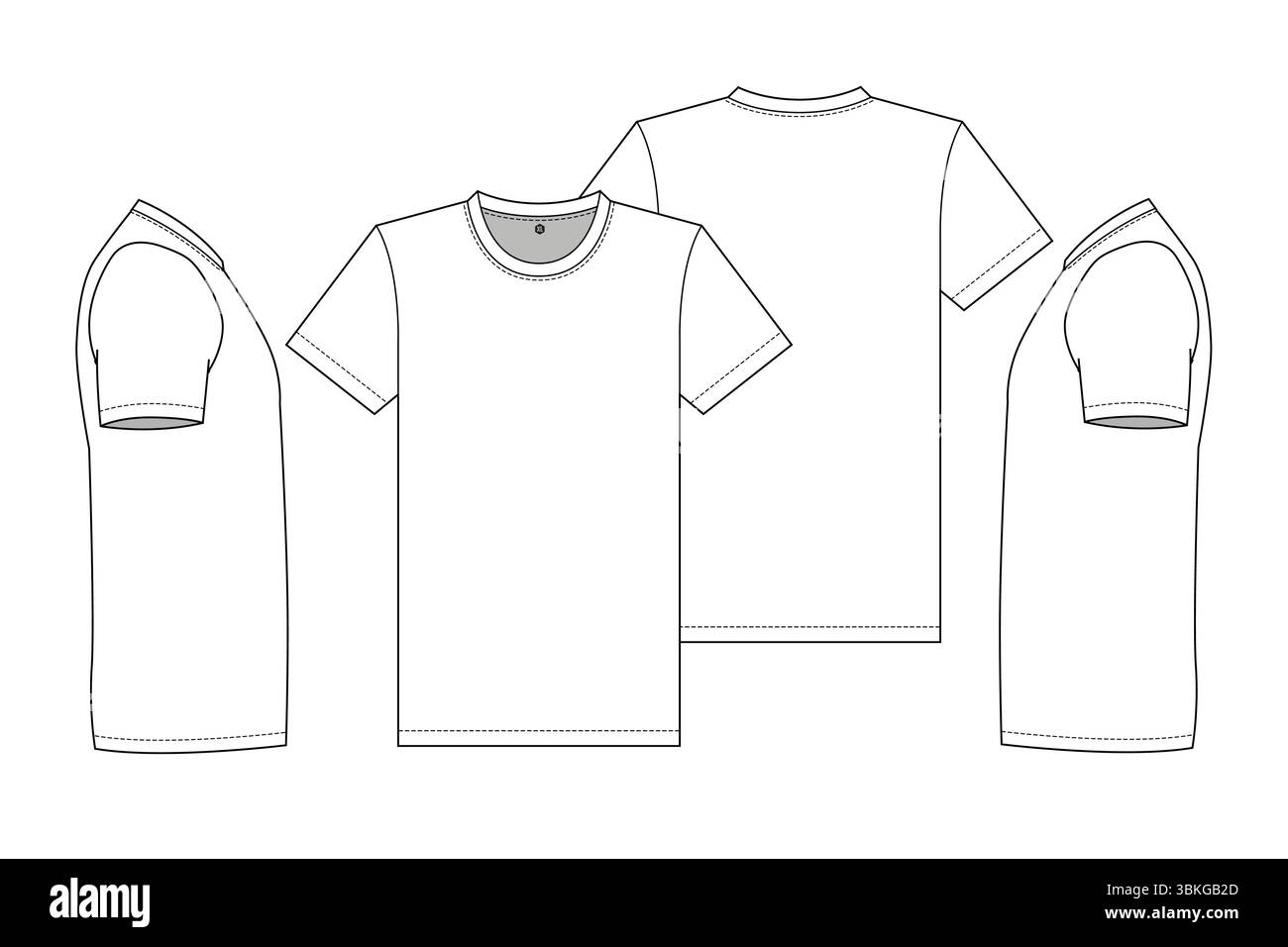 Tshirt side view flat sketch hi-res stock photography and images - Alamy