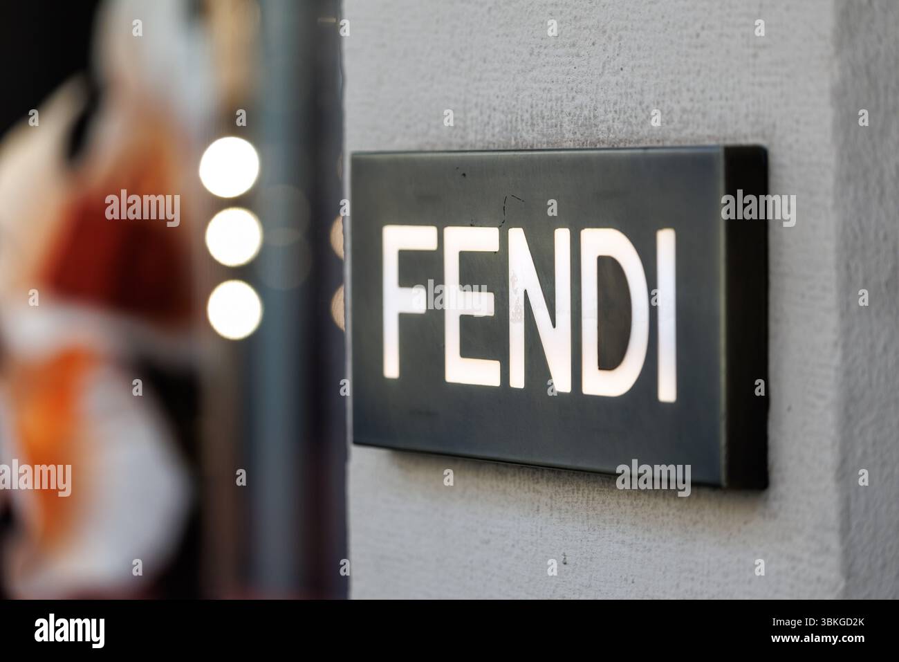 19 June 2025, Bavaria, Munich: The Fendi brand logo and lettering can ...