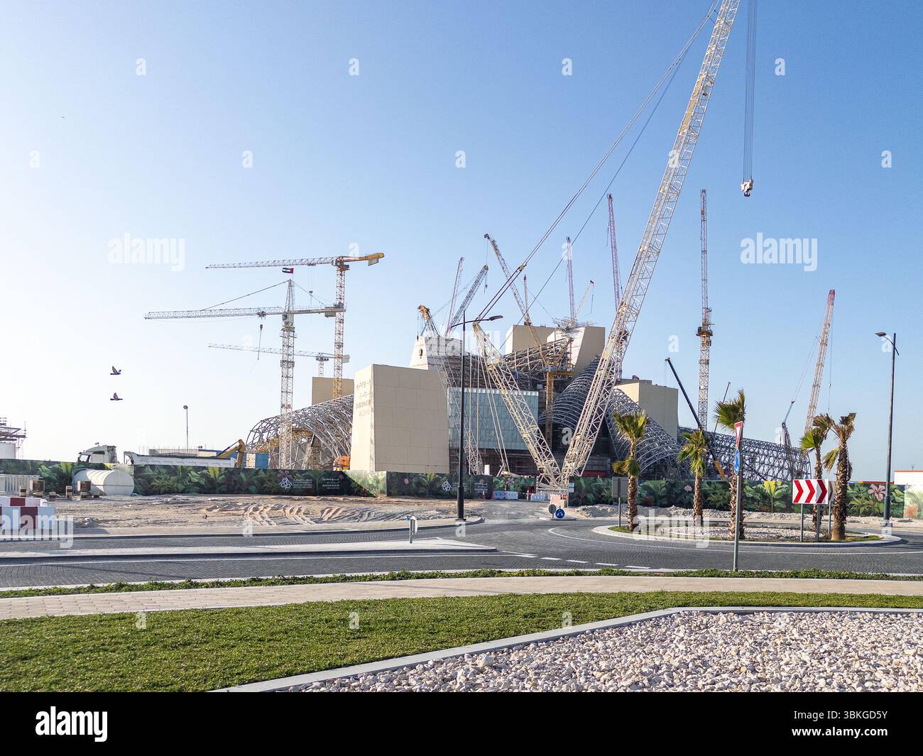 Construction of Guggenheim Abu Dhabi in the Saadiyat Cultural District ...