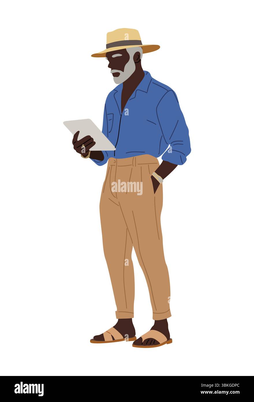 Stylish man tablet Stock Vector Images - Alamy