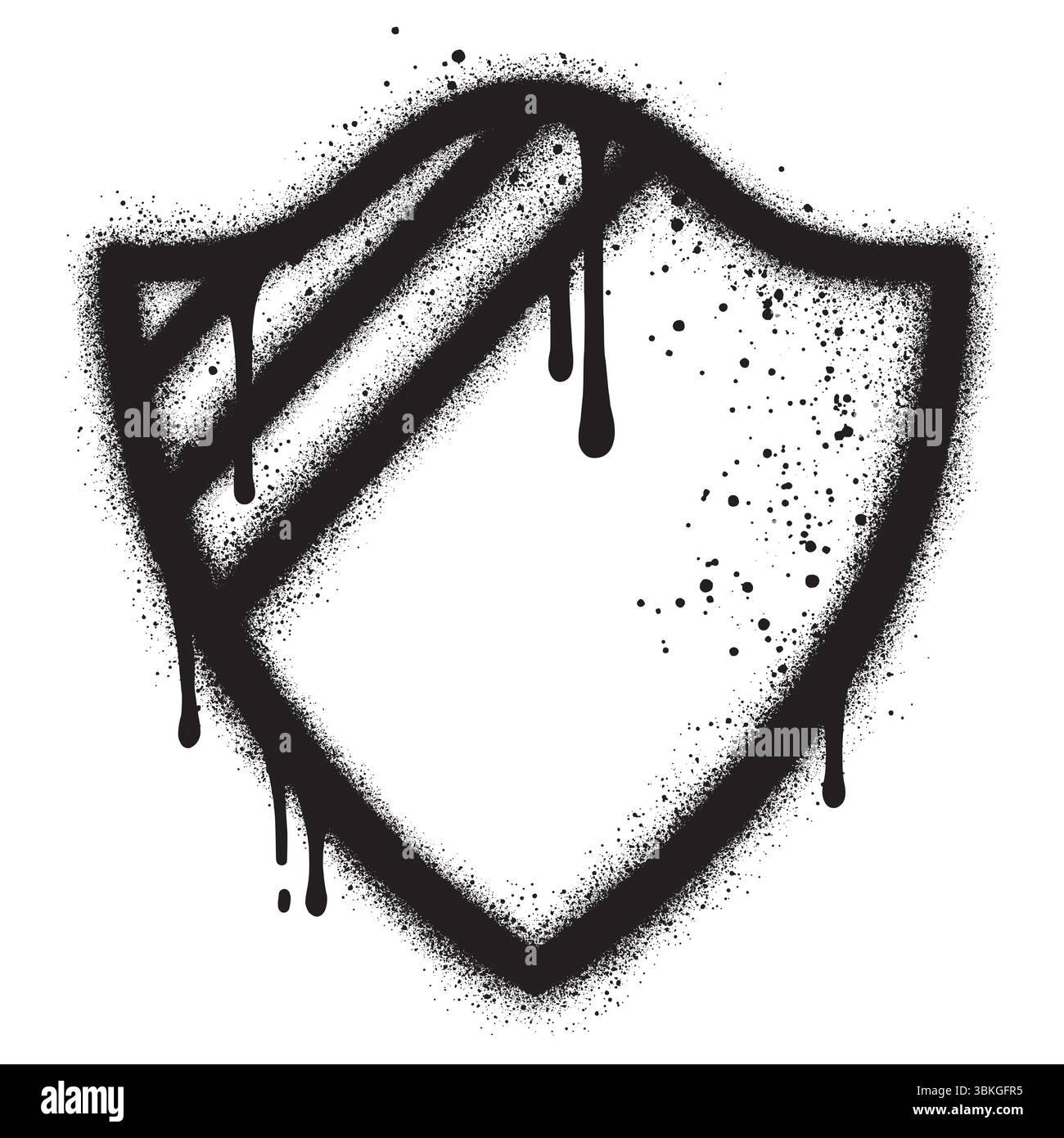 Security shield graffiti with black spray paint.vector illustration ...